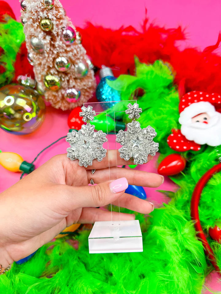 Beaded Snowflake Drops – Preppy Pineapple Boutique