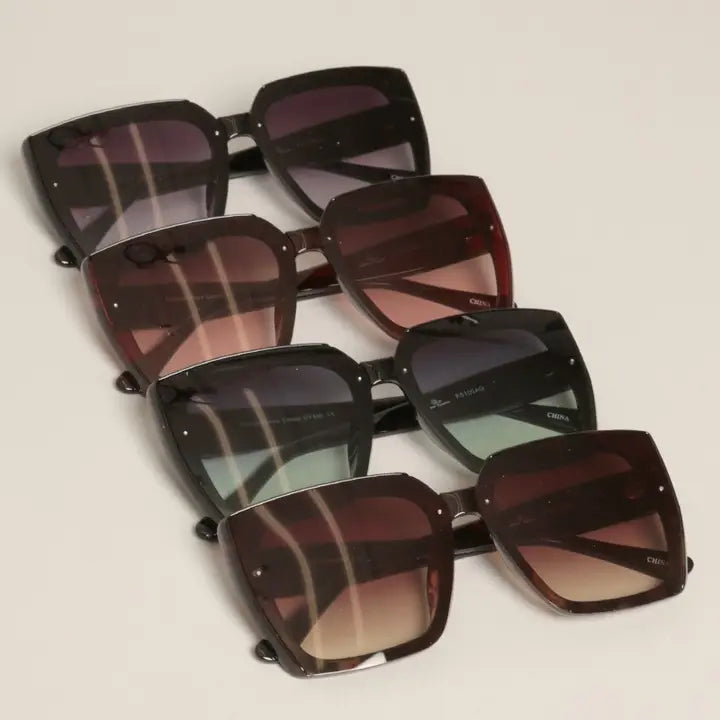 Tinted Lenses Square Sunglasses - Tortoise – Preppy Pineapple Boutique