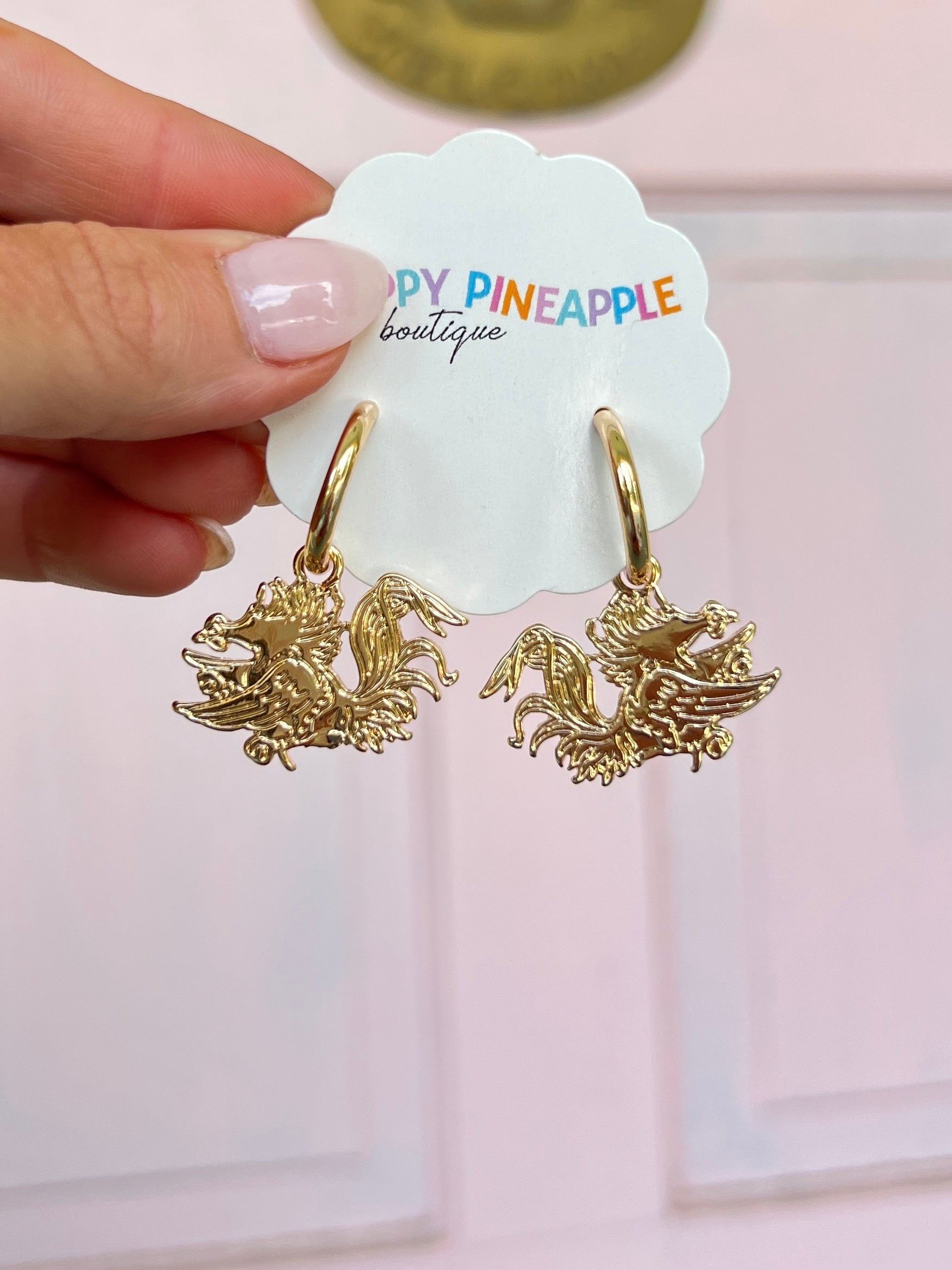Gamecock Metal Hoops – Preppy Pineapple Boutique