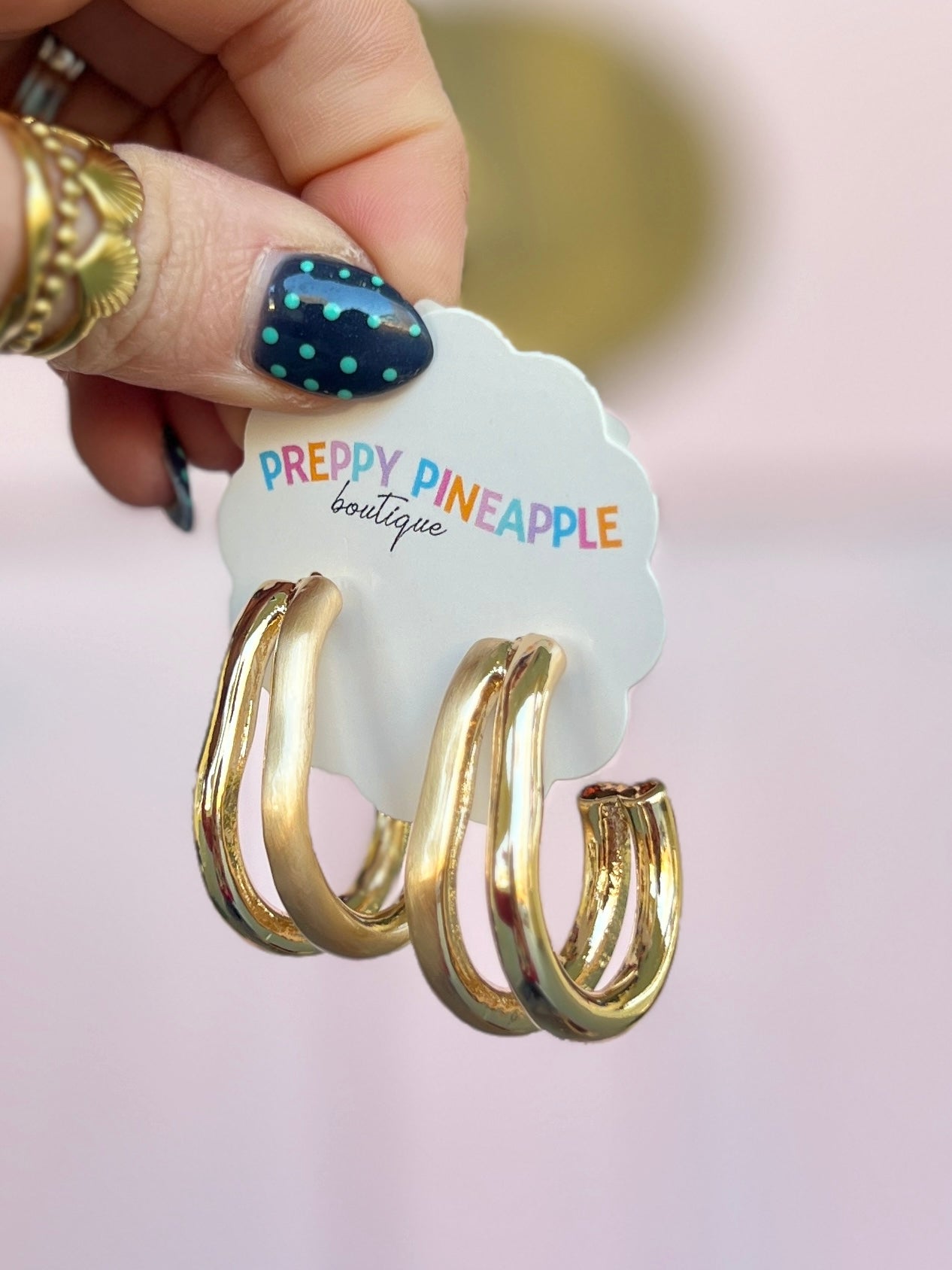 Layered Oval Open Hoops – Preppy Pineapple Boutique