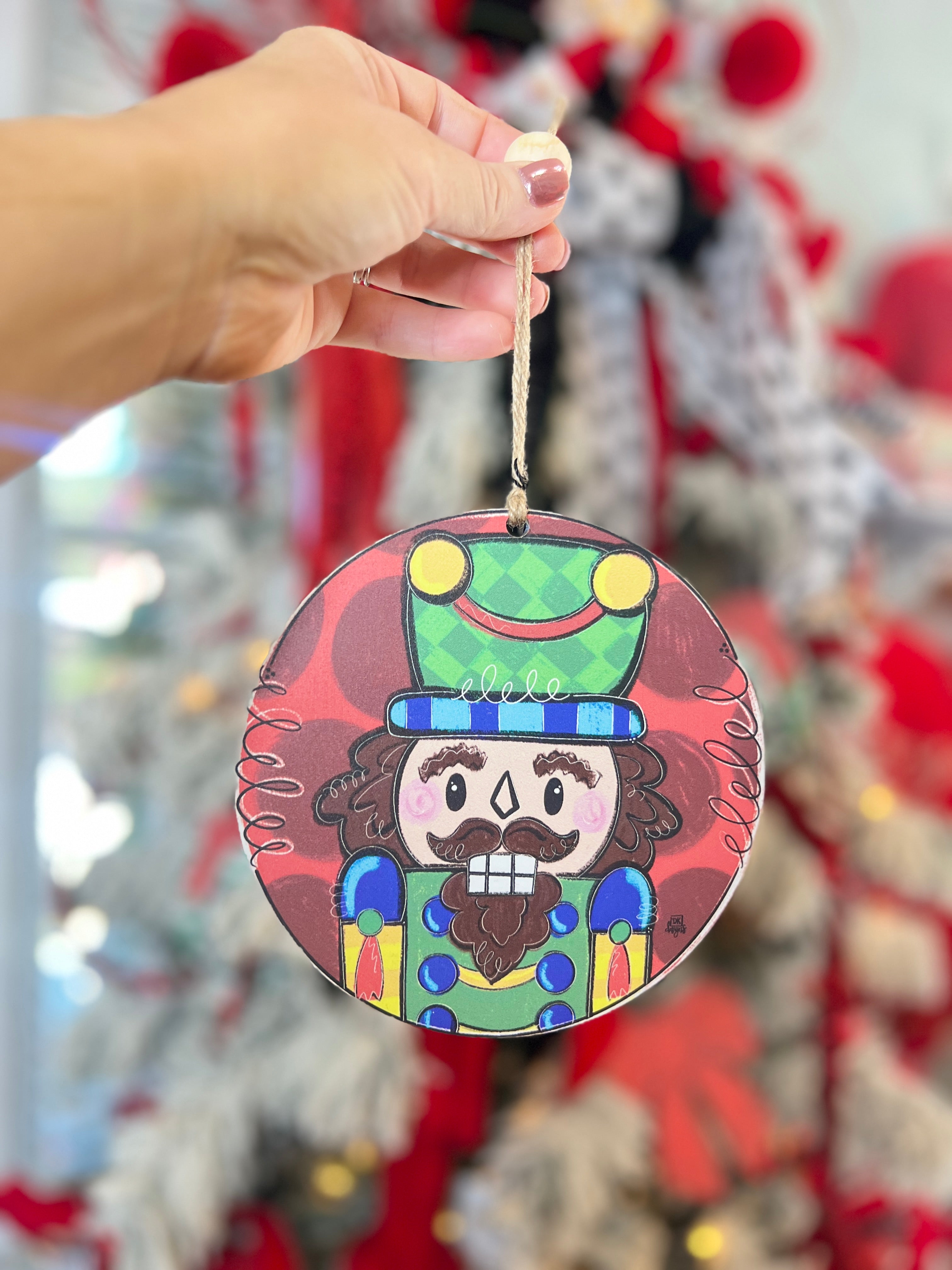 Red Circle Nutcracker Ornament – Preppy Pineapple Boutique