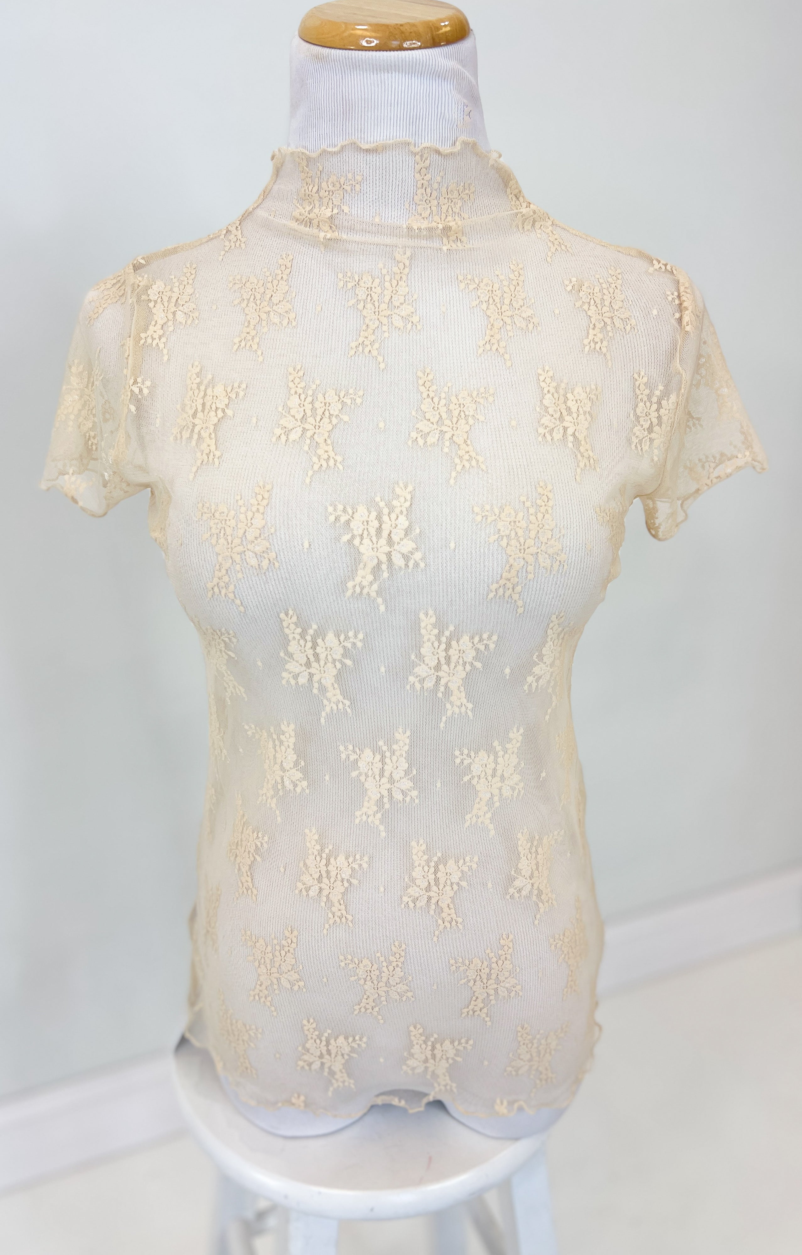 Crash the Party Lace Top - Nude – Preppy Pineapple Boutique