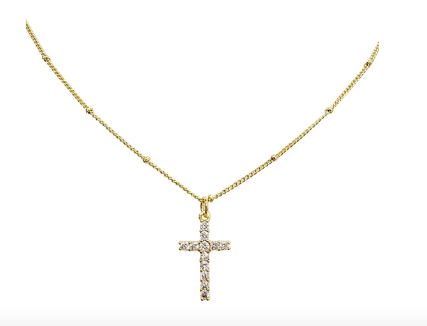 Dainty Diamond Cross Necklace – Preppy Pineapple Boutique
